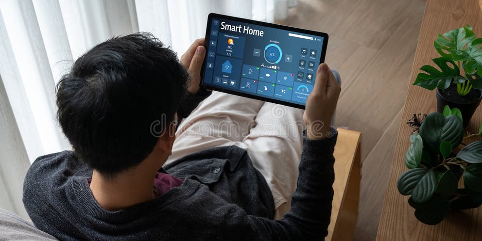 Smart Home Technology, Centric Remote Control System Digital Dashboard Snugly Stock Illustration ...