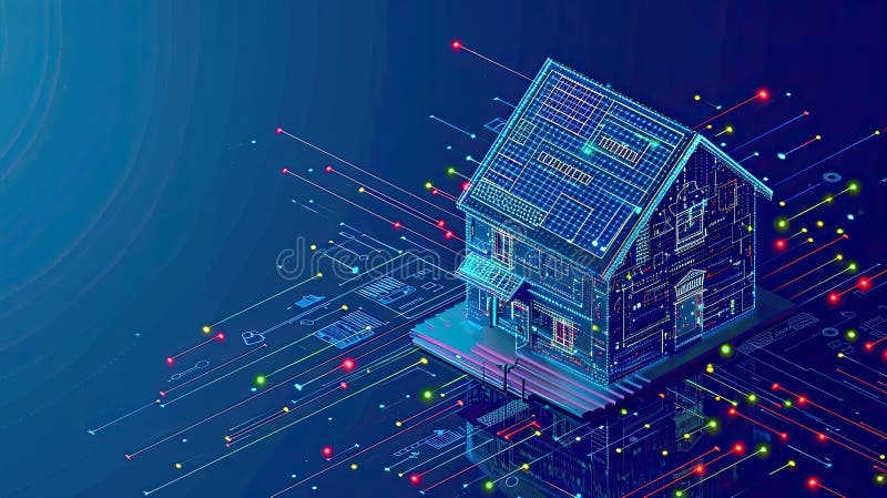 Smart Home Technology Concept, House Building with Digits Connected ...