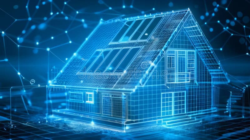 Smart Home Technology Concept, House Building with Digits Connected ...