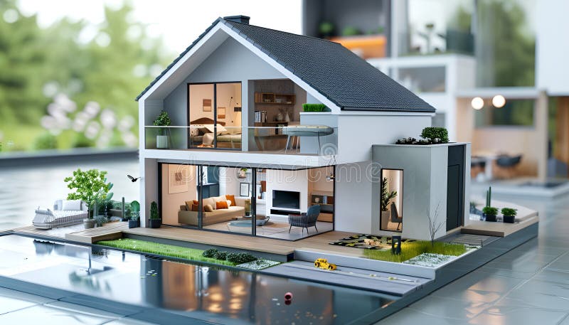 Smart Home Technology Concept. Virtual Circuit Futuristic Interface ...