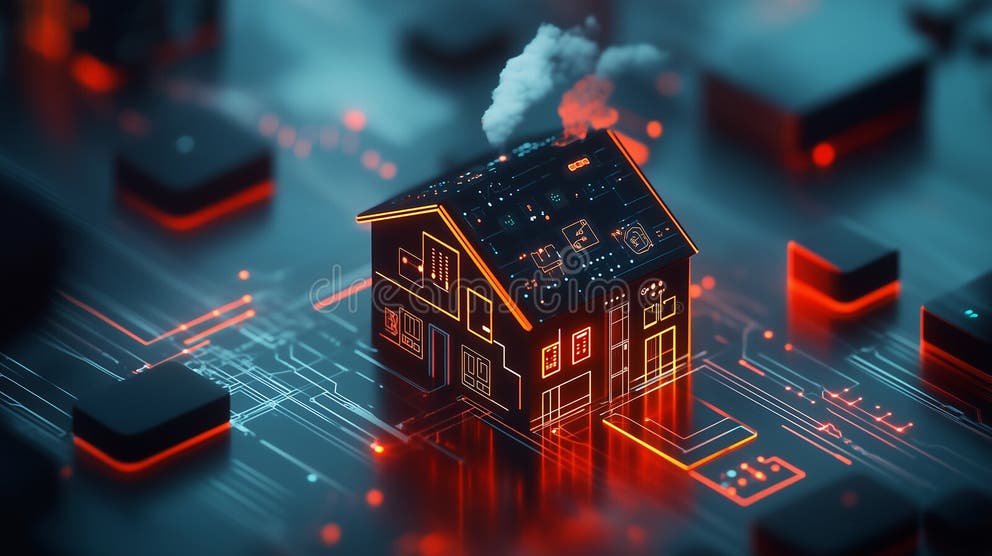 Smart Home Technology Digital House Network Modern Futuristic Design ...