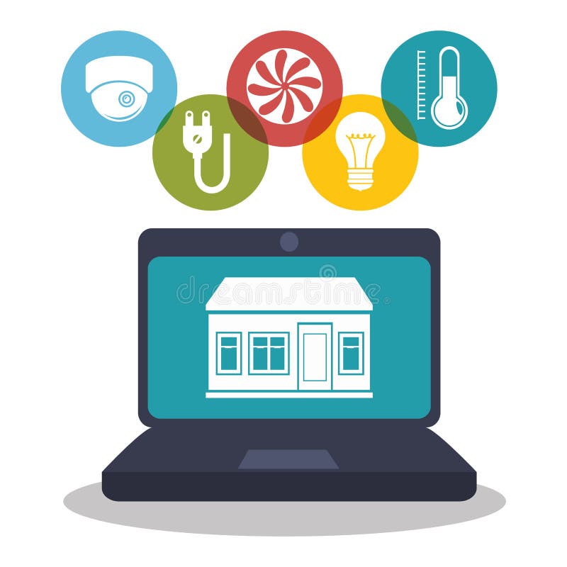 Smart home technology icon stock illustration. Illustration of house ...