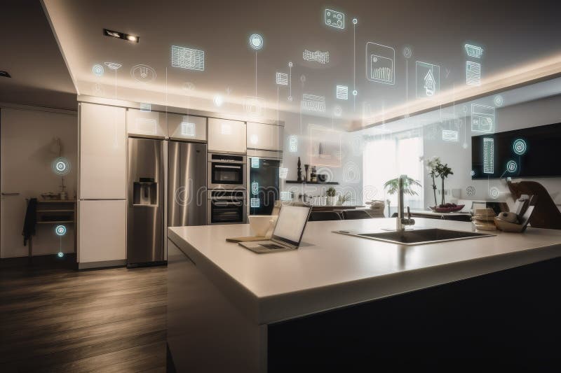 Smart Home Technology Inside a House Created with Generative AI ...
