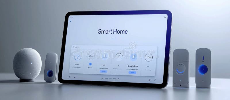 Smart Home Technology Interface Displayed on Tablet and Smartphone ...