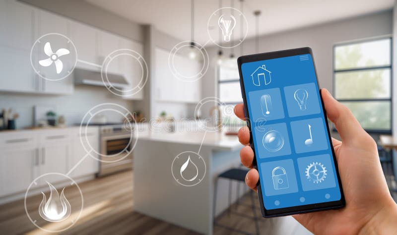 Smart Home Technology Interface Stock Image - Image of augmented, home ...