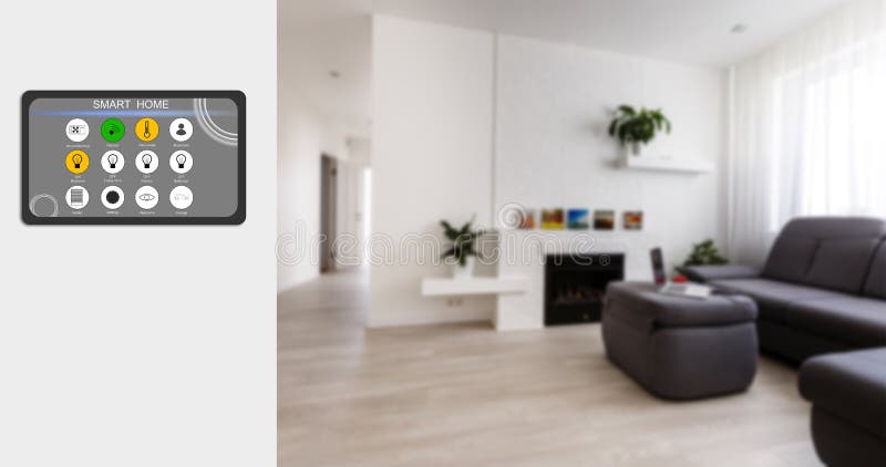 Smart Home Technology Interface on Smartphone App Screen with Augmented ...