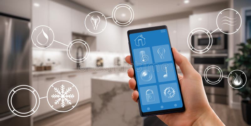 Smart Home Technology Interface Stock Photo - Image of holding ...
