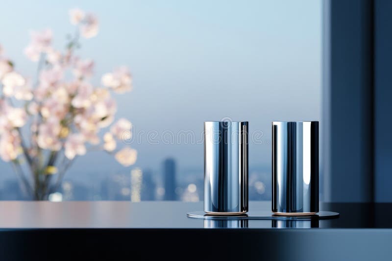 Smart Home Technology, Modern Chrome Structures Placed on a Sleek ...