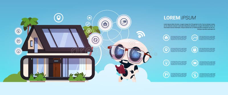 Smart Home Technology of Robot Administration Infographic Banner ...