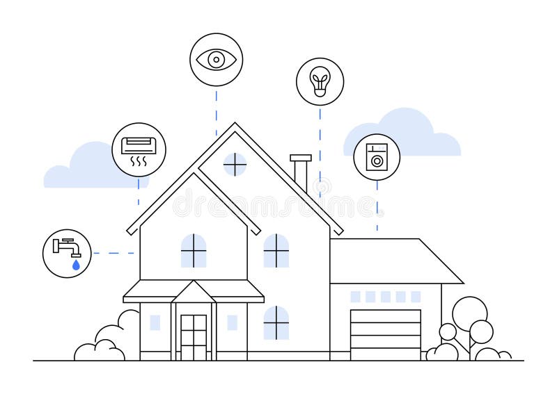 Smart Home Technology System with Connected Devices and Automation ...