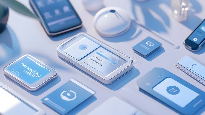 Smart Home Technology White Devices and Minimalist Interface on Bright ...