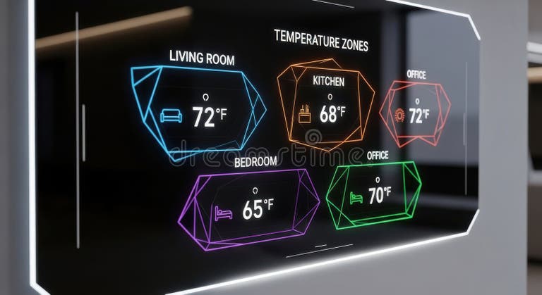 Smart Home Temperature Control Interface for Various Zones Use Cases Stock Illustration ...