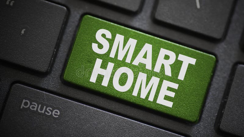 Smart Home Text Button on Keyboard Stock Illustration - Illustration of ...