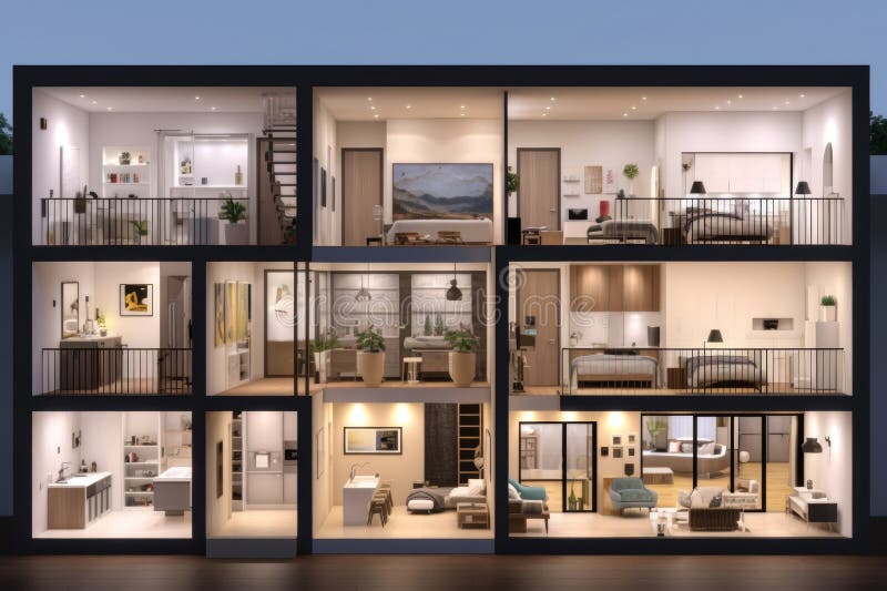 Smart Home with Touchpad Entry System and Fingerprint Recognition Stock ...