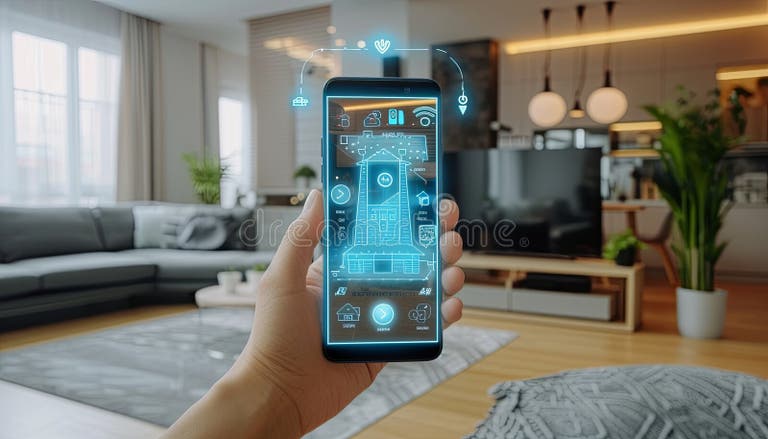 Smart Home Ui AR Interface. Technology and Innovation Stock ...
