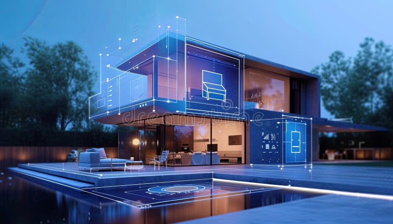 Smart Home Ui AR Interface. Technology and Innovation Stock ...