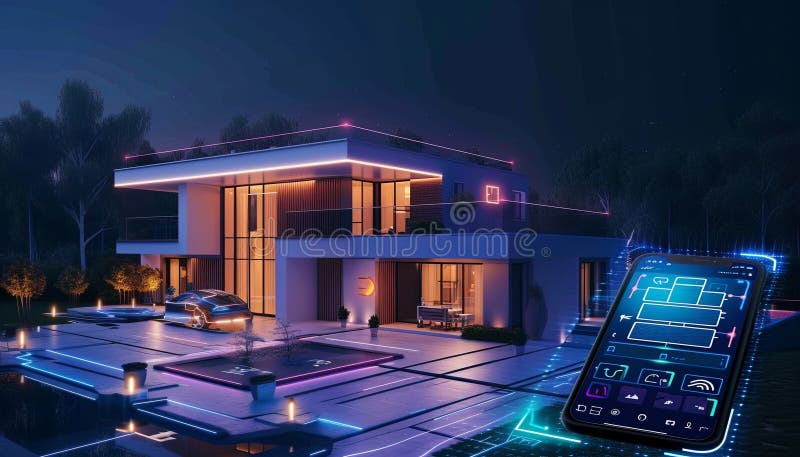 Smart Home Ui AR Interface. Technology and Innovation Stock ...