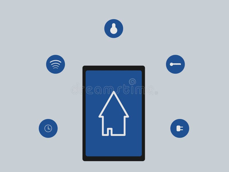 Smart Home Vector Illustration Flat Design Stock Vector - Illustration ...