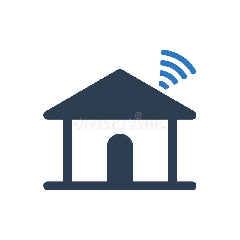 Smart home wi-fi icon stock vector. Illustration of symbol - 220435827