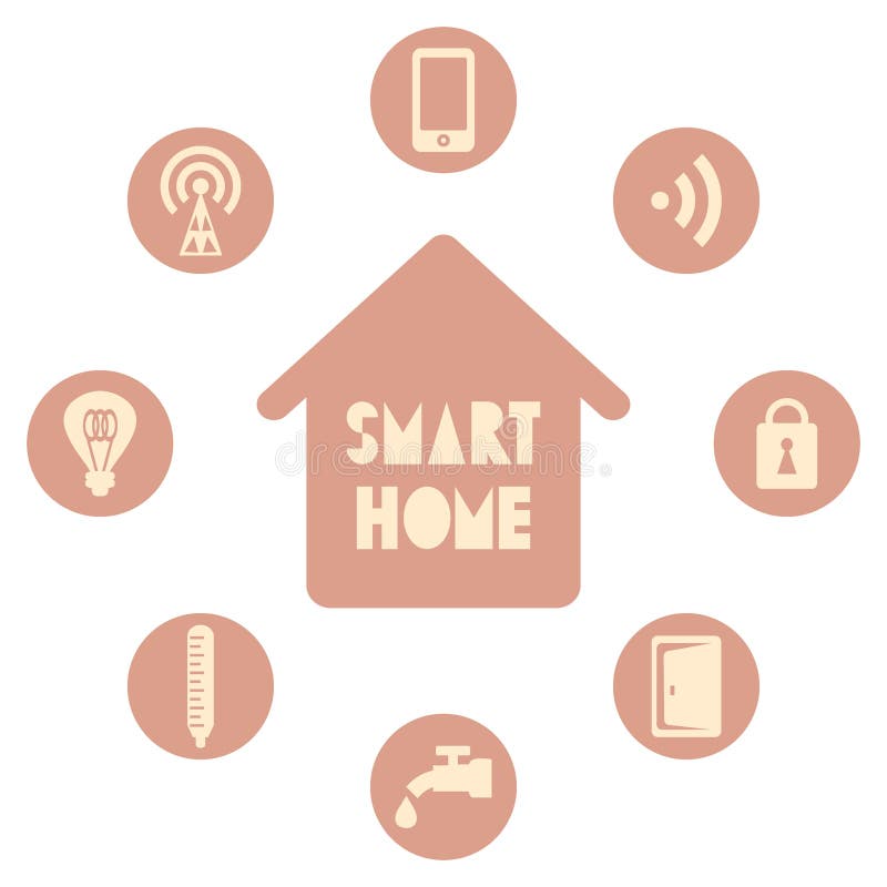 Smart Home and Wifi Design Elements. Automation Digital Technology ...