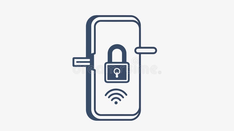 Smart Home Wireless Door Lock Outline Icon for Modern Security System ...