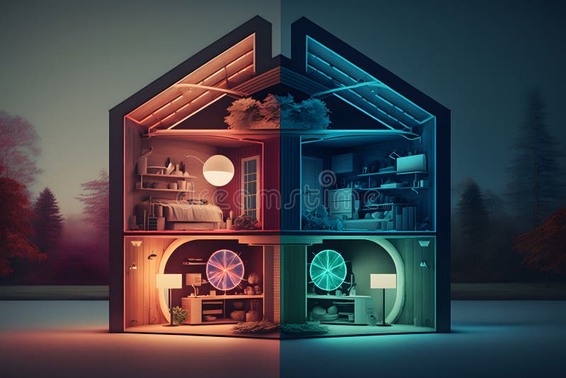 Smart House Abstract Concept. Neural Network AI Generated Stock ...