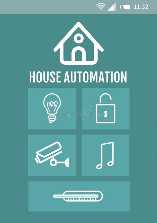 Smart House Application Interface Stock Illustration - Illustration of ...