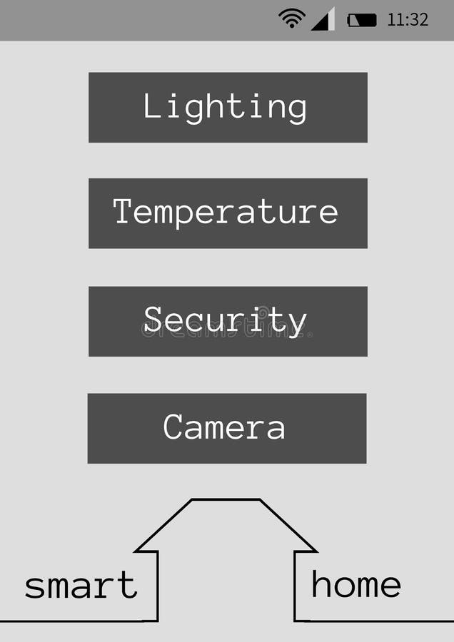 Smart House Application Interface Stock Illustration - Illustration of ...