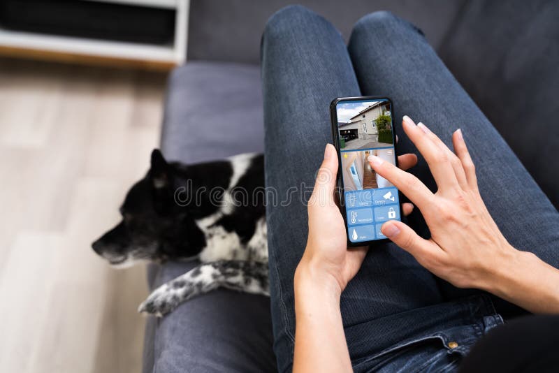 Smart House CCTV Security Camera App Stock Image - Image of camera ...
