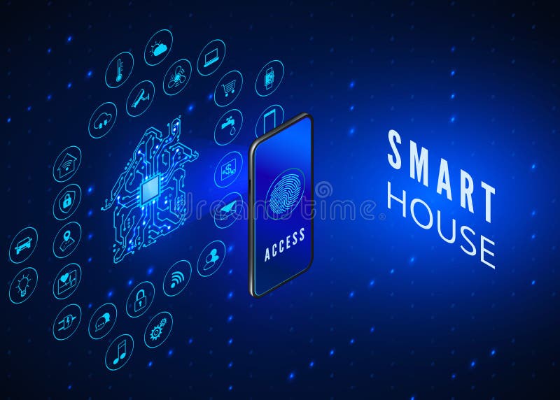 Smart House Concept. Circuit Home and CPU. Vector Illustration Stock ... Smart House Concept. Circuit Home and CPU. Vector Illustration Stock ...