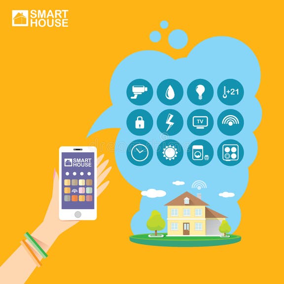 Smart House Control Vector Concept Illustration. Stock Vector ...