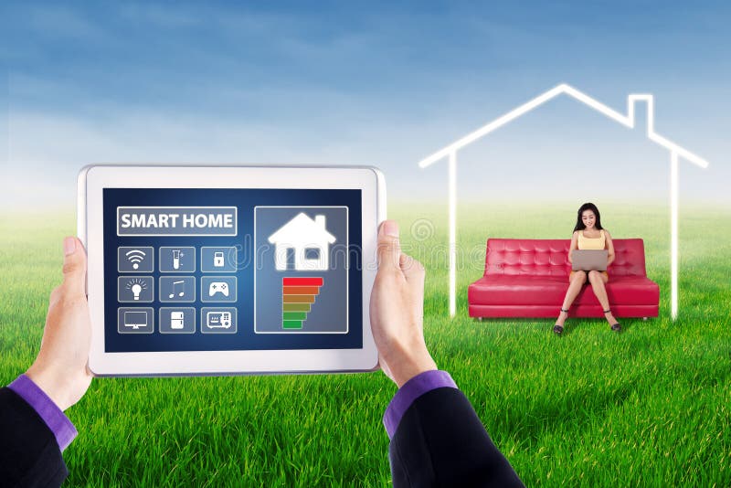 Smart House Controller Applications On Tablet Stock Photo - Image of ...