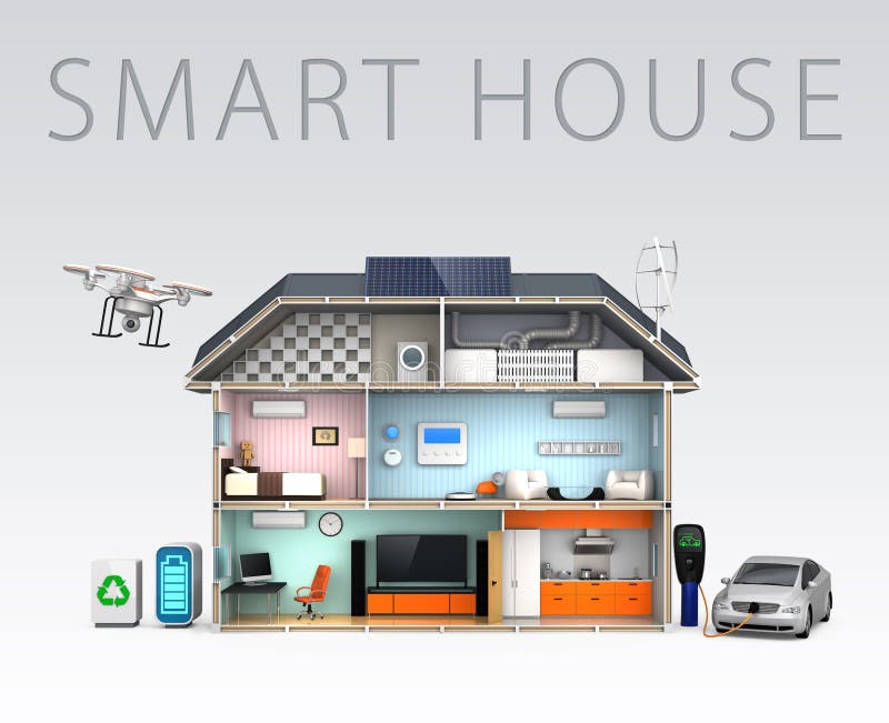 Smart House with Energy Efficient Appliances. No Text. Stock ...