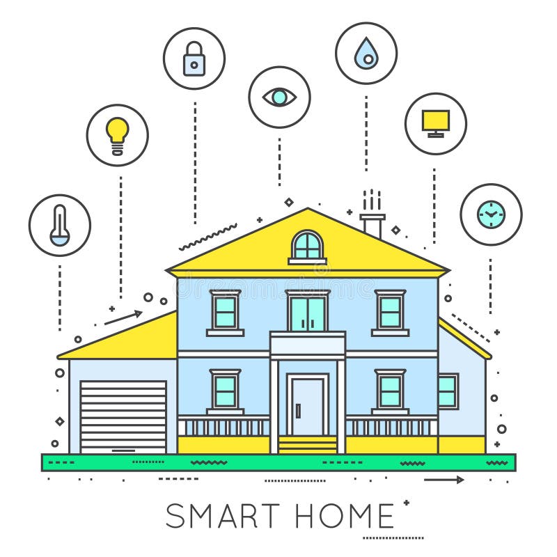 Smart House. Home Technology Stock Vector - Illustration of control ...