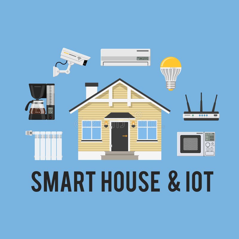 Smart House and Internet of Things Concept Stock Vector - Illustration ...