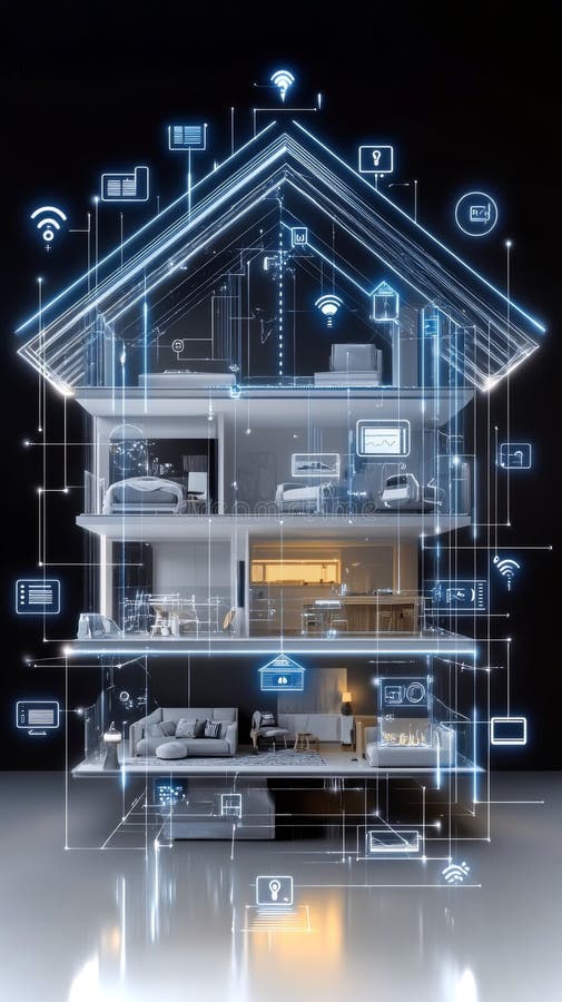 Smart House Layout Showcasing Innovative Technology and Advanced Home ...