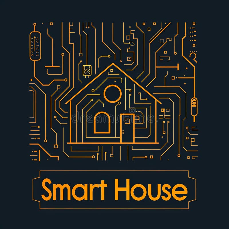 Smart House Logo . Electronics Chip Control Home Icon Stock ...