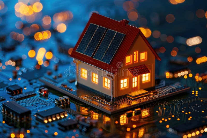 Smart House on Motherboard, Future Technology Home Remote Control ...