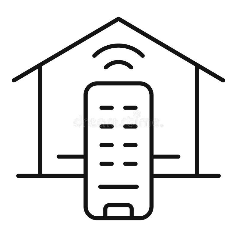 Smart House Remote Control Icon, Outline Style Stock Vector ...