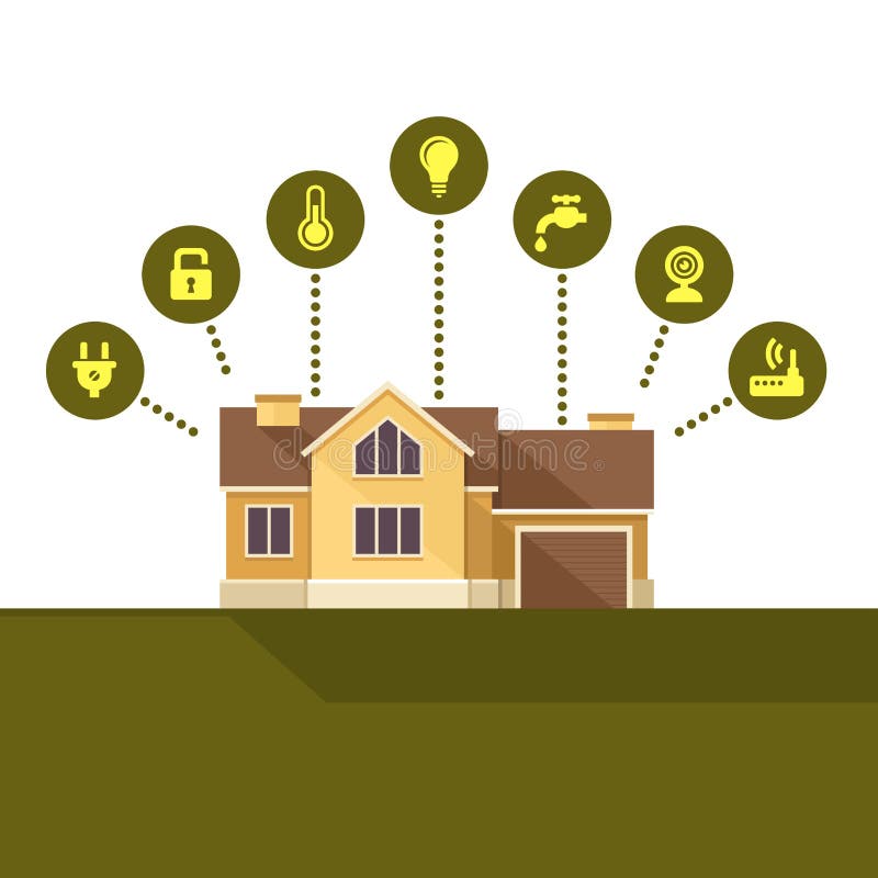 Smart Home Devices and Interface Icons Set. Vector Stock Vector ...