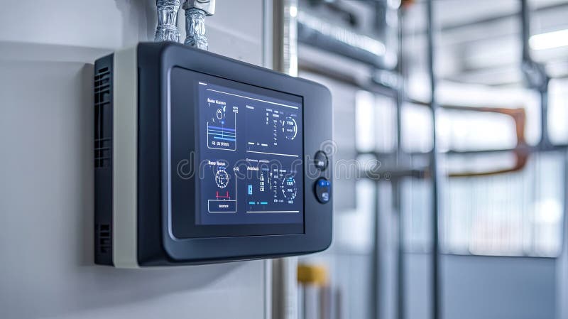 Smart HVAC System with Efficiency Analytics Screen . Stock Illustration ...