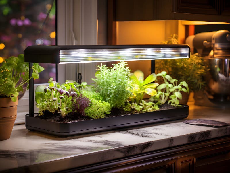 Generative AI. Smart Hydroponic Indoor Garden Kit: Growing Herbs with ...