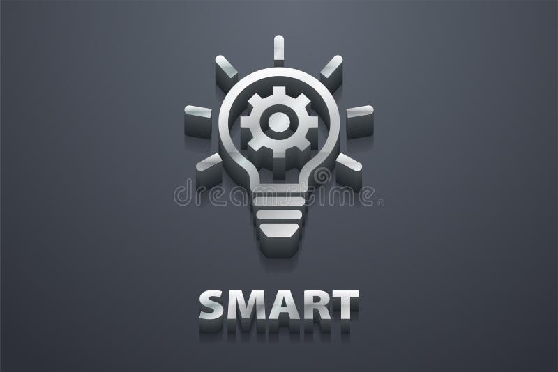Smart Icon. 3d Vector Illustration. Stock Vector - Illustration of lamp ...