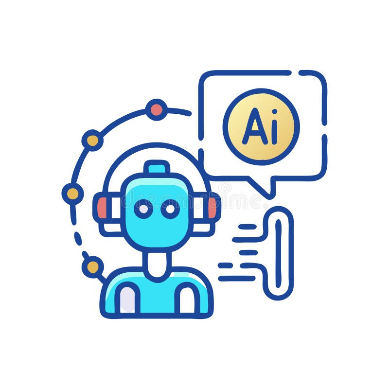 Smart AI Assistant Icon stock vector. Illustration of cloud - 351629939