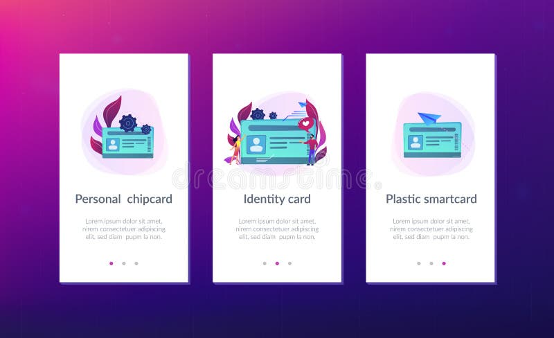 Smart ID Card App Interface Template. Stock Vector - Illustration of ...