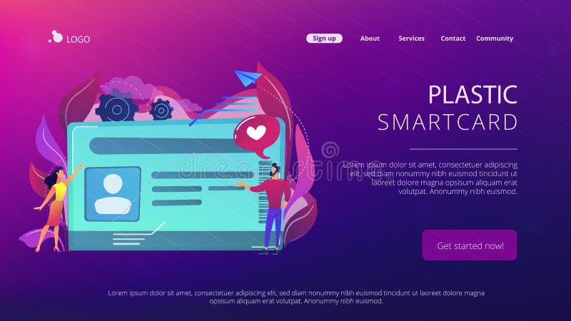 Smart ID Card Concept Vector Illustration. Stock Vector - Illustration ...