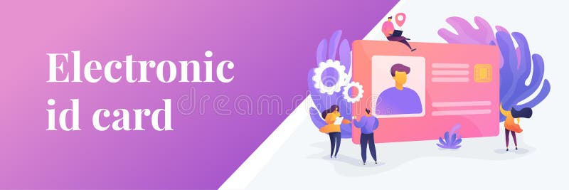 Smart ID Card Web Banner Concept. Stock Vector - Illustration of ...