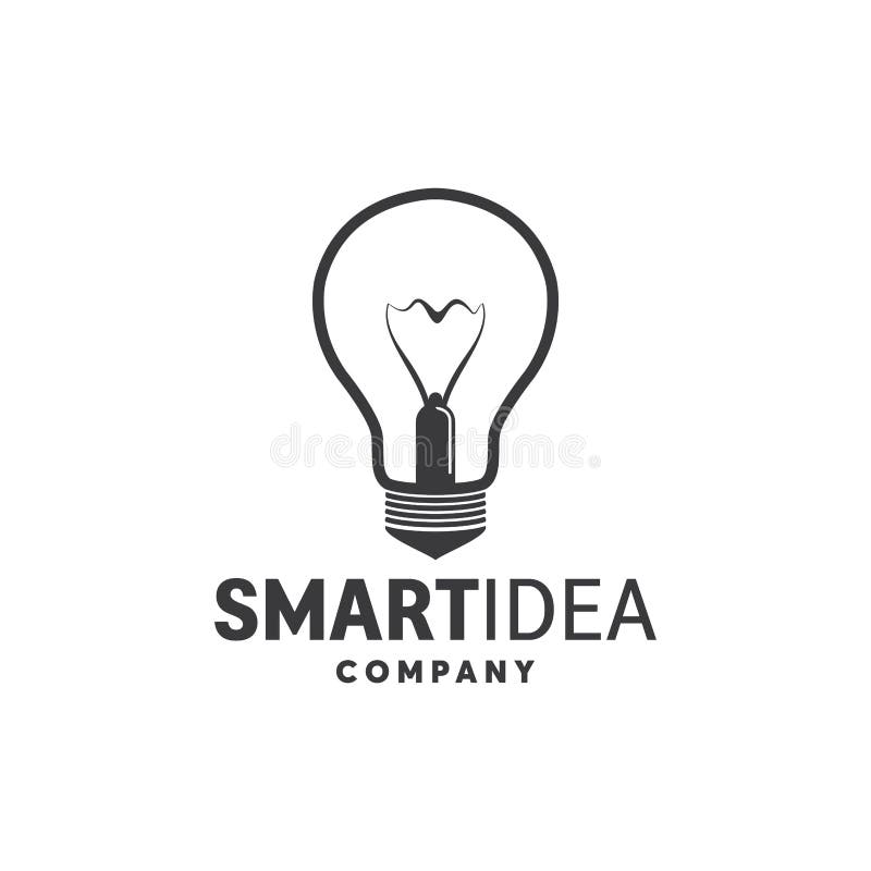 Smart Idea Bulb Logo Design Template Stock Vector - Illustration of ...