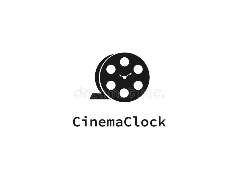 Cinema Clock Mark for Logo Template Stock Vector - Illustration of ...