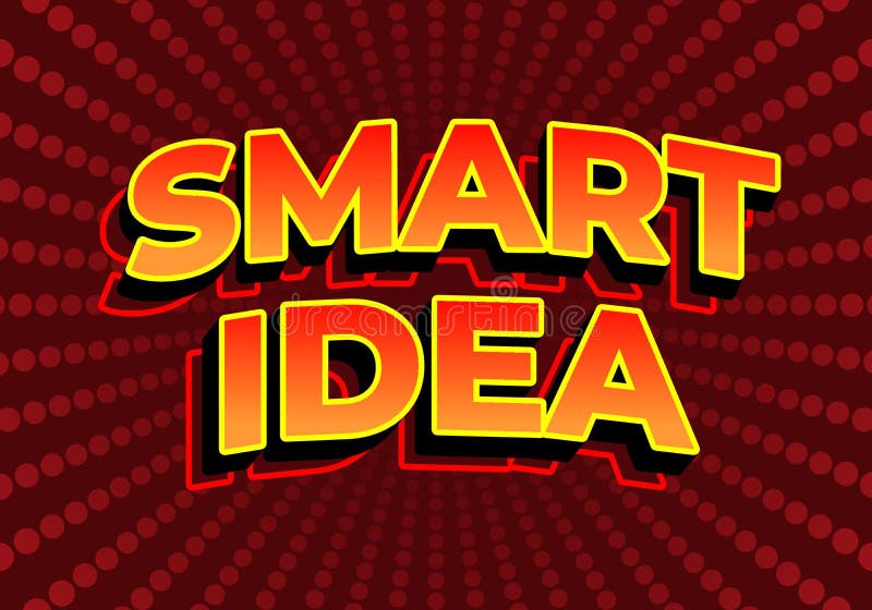 Smart Idea. Text Effect in 3D Look. Red Yellow Gradient Color. Dark Red ...